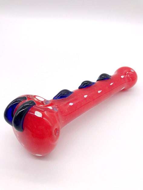 Long Thick Red Spoon with Ridges Hand Pipe – Smoke Station